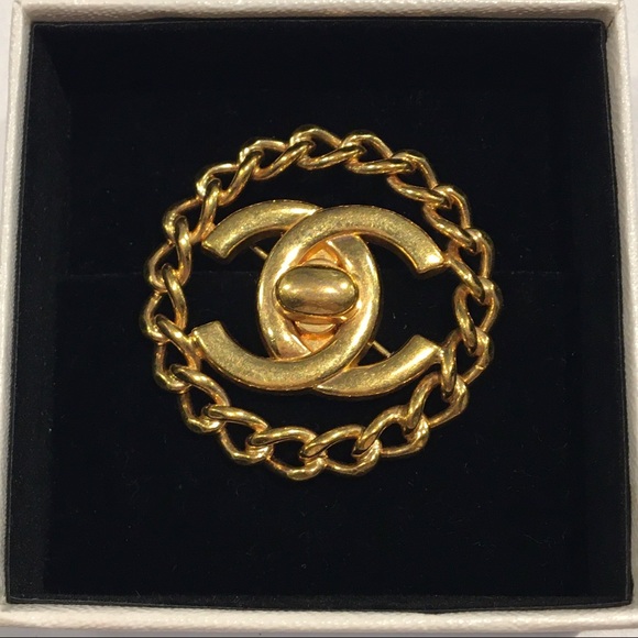 CHANEL | Jewelry | Chanel 97a Vintage Turnlock 24k Gold Plated | Poshmark